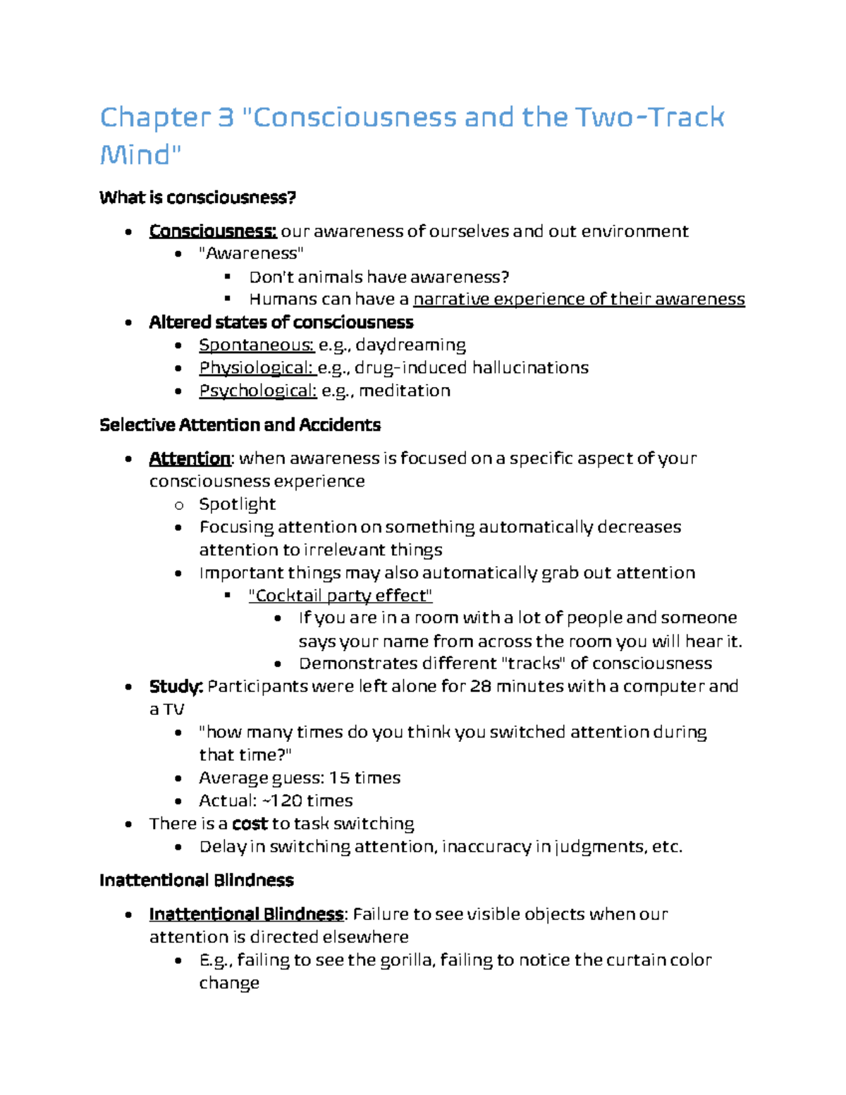 Chapter 3 - Psychology 101 Dr. Ungson - PSYC 101 - Studocu