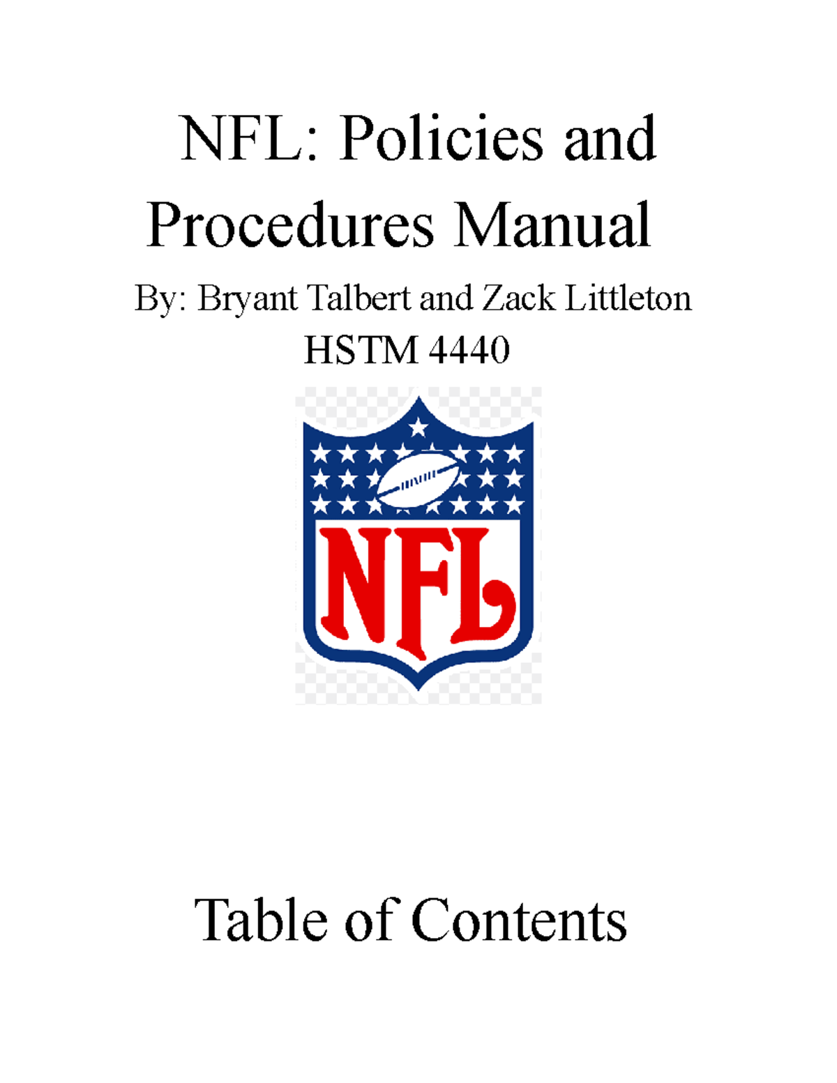 Policies and procedures - NFL: Policies and Procedures Manual By ...
