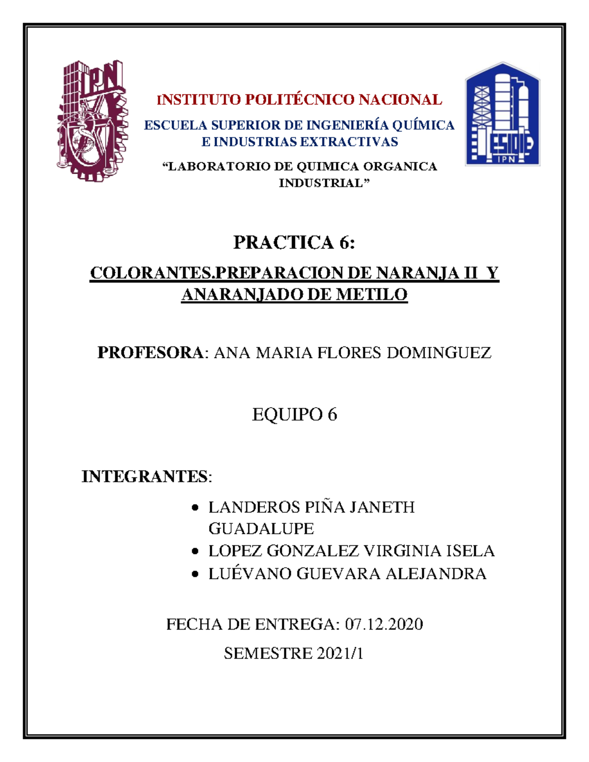Practica 6 Colorantes. Preparacion DE Naranja II Y Anaranjado DE Metilo ...