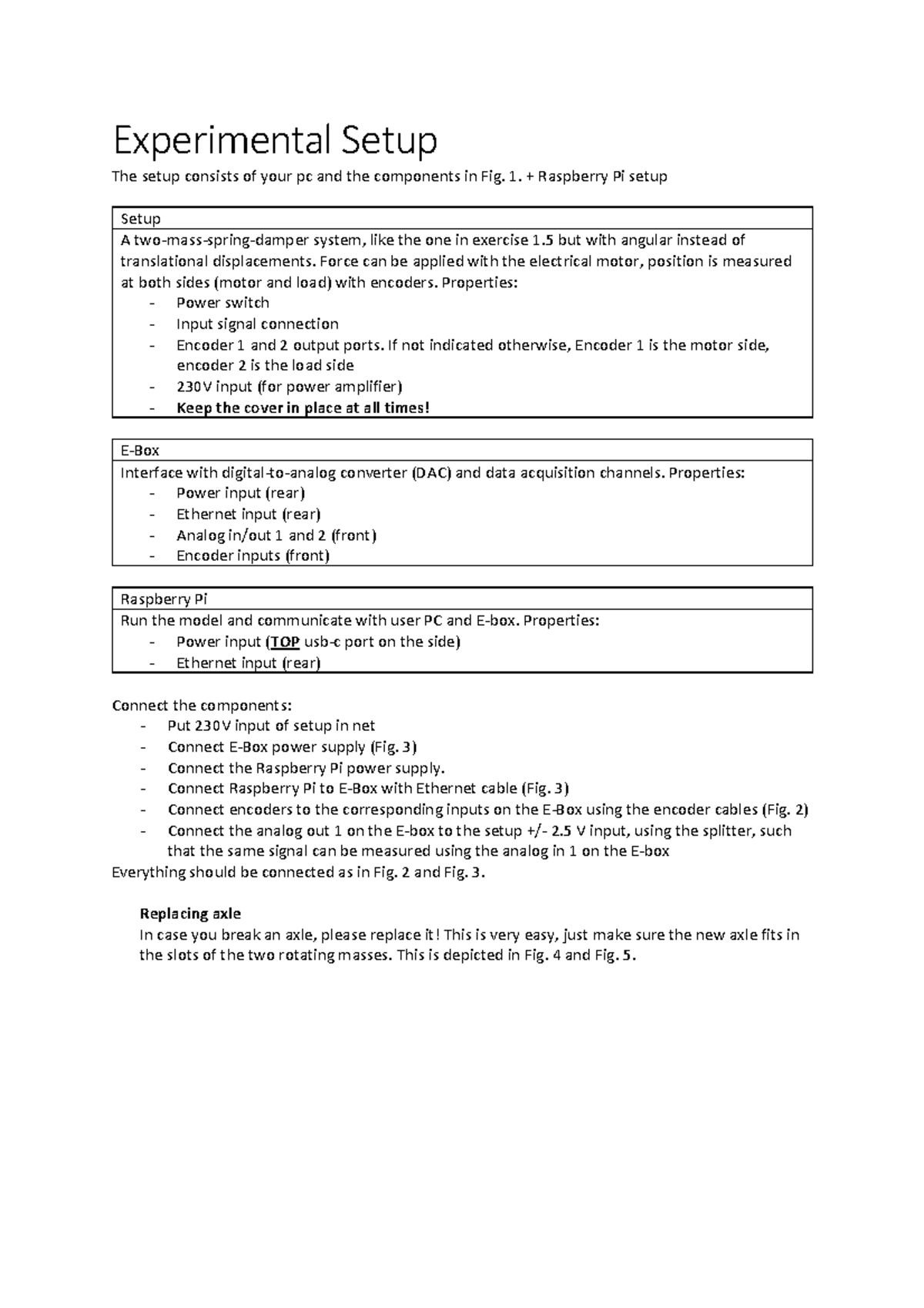 Sperte Getting Started - Experimental Setup The setup consists of your pc and the components in ...