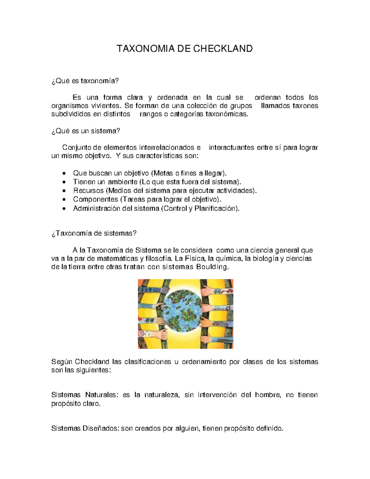 Taxonomia DE Checkland 2222222 - TAXONOMIA DE CHECKLAND ¿Qué es ...