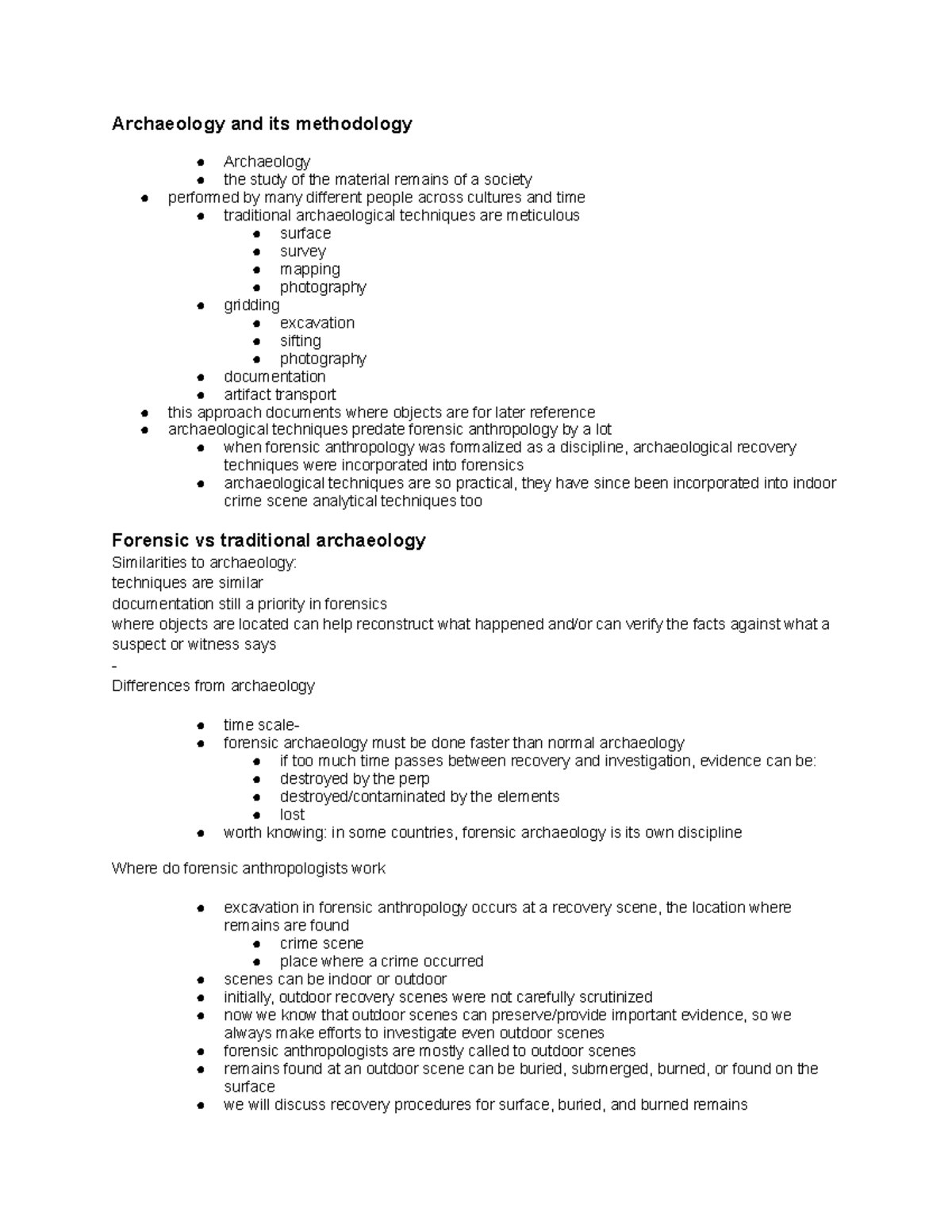 LEC 5 ANP250 - notes - Archaeology and its methodology Archaeology the ...