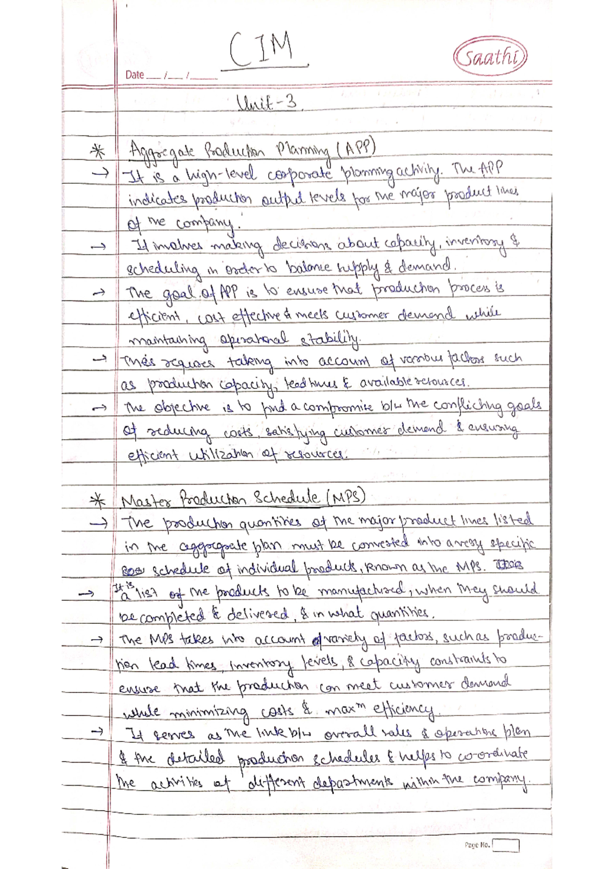 CIM Unit 3 - btech - Studocu