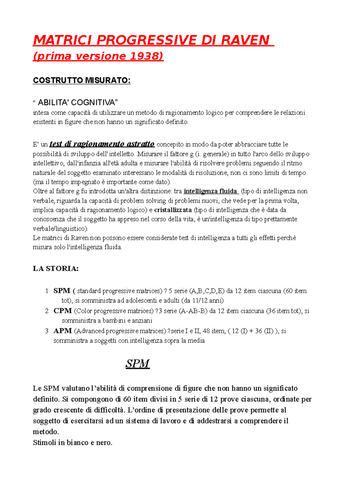 Test x studocu - affondo sulle matrici di raven - MATRICI PROGRESSIVE ...