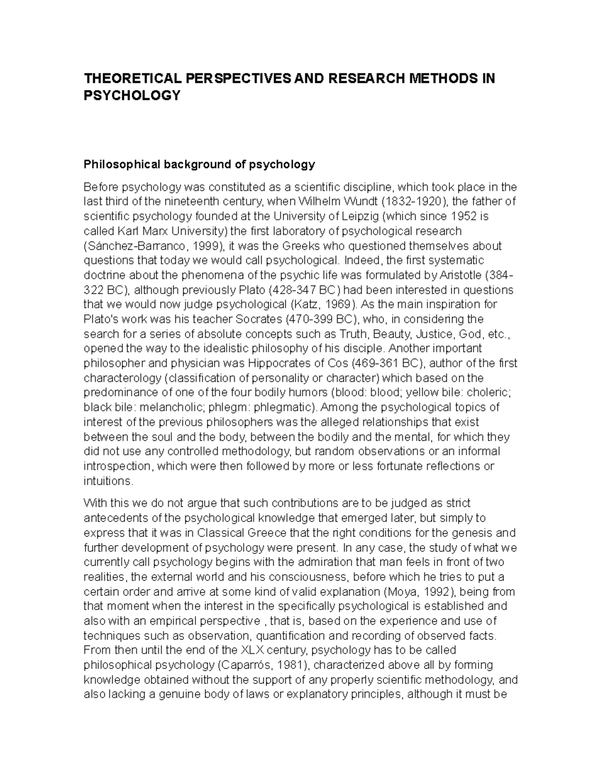 Theoretical perspectives and research methods in psychology ...