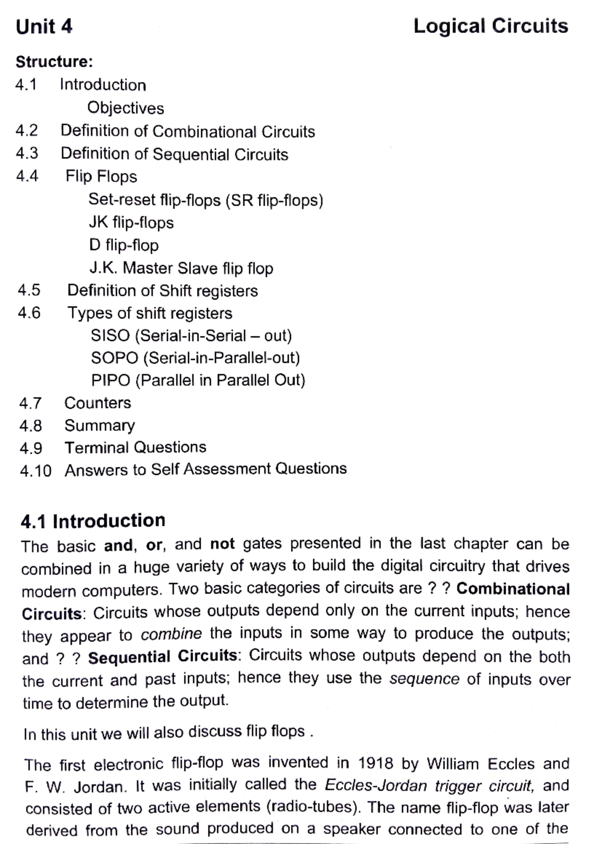 Fundamentals of Computers and IT - Logical Circuits - Unit 4 Logical ...