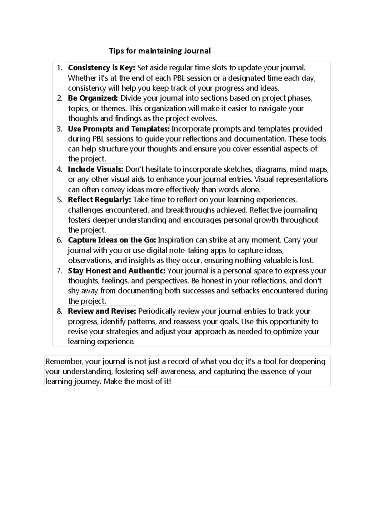 Resource 20240422082418 Tips For Amintaining Journal - Tips for ...