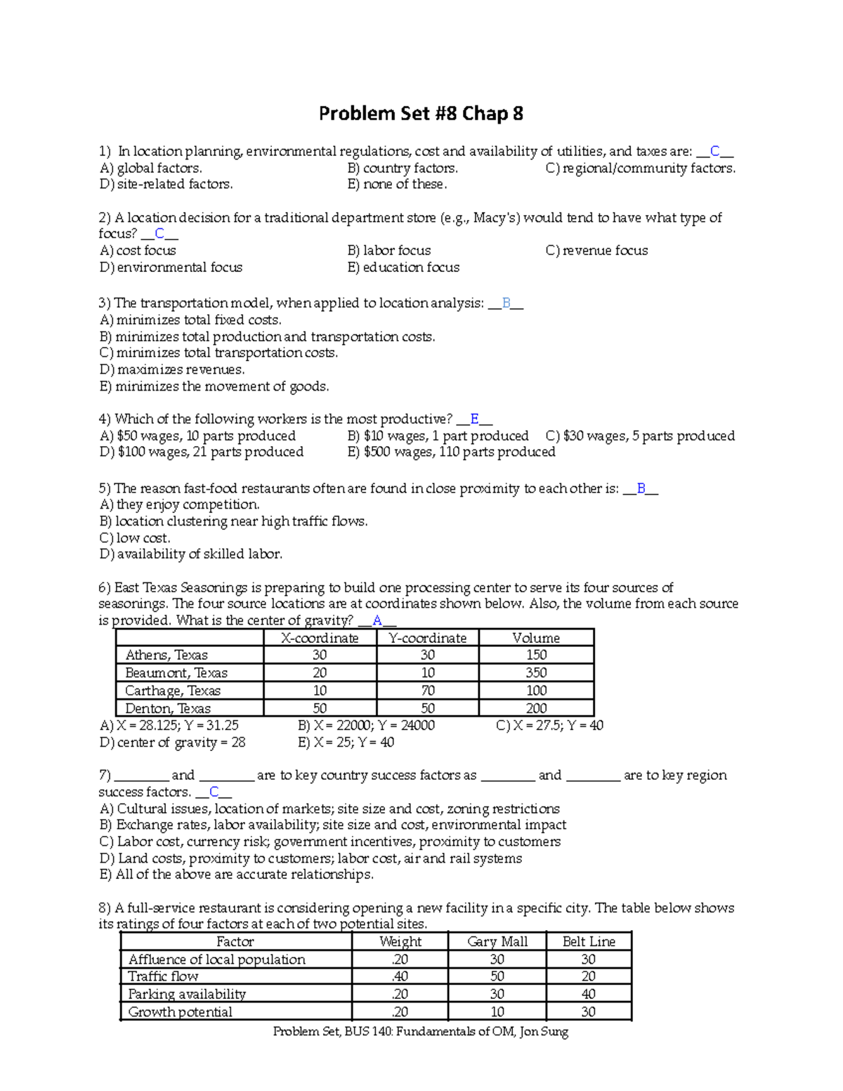 Copy of Prob Set 8 Chap8 Answers - Problem Set #8 Chap 8 In location ...