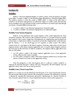Lecture 14 Frequency Response - Lecture # 14 Frequency Response My dear students, so far as the ...