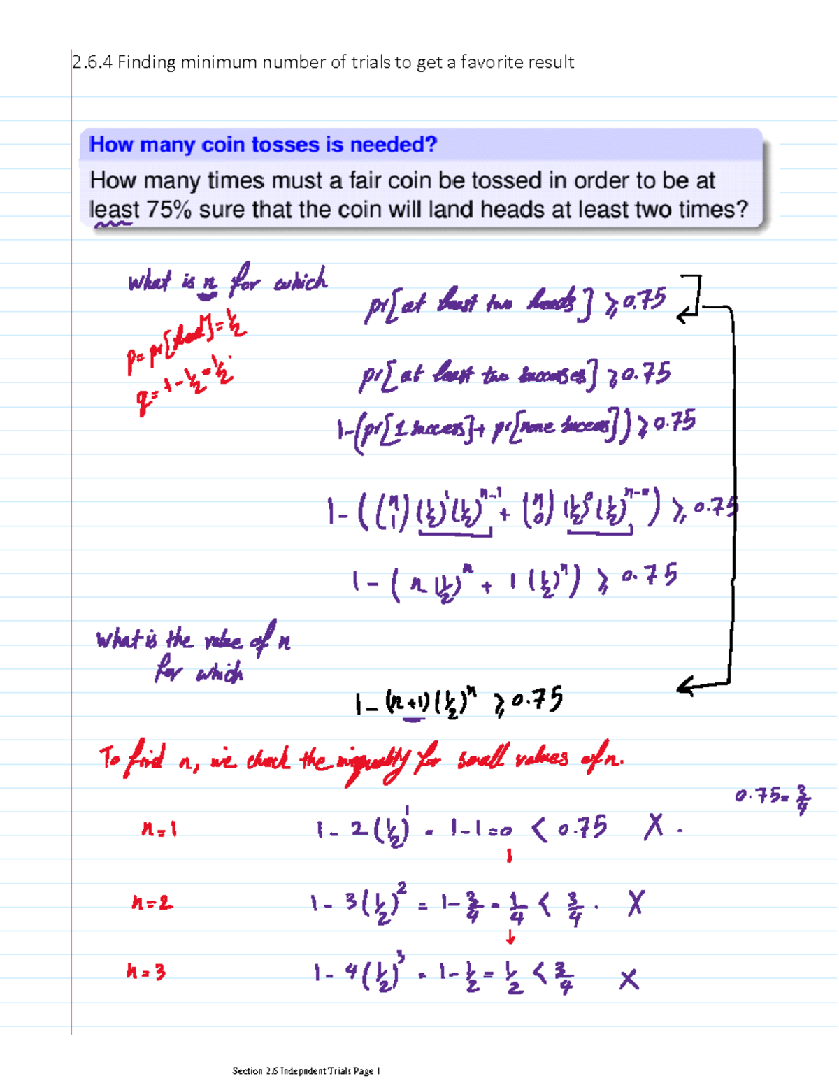detailed week 7 lecture - Mathematics 1228A/B - 2.6 Finding minimum ...