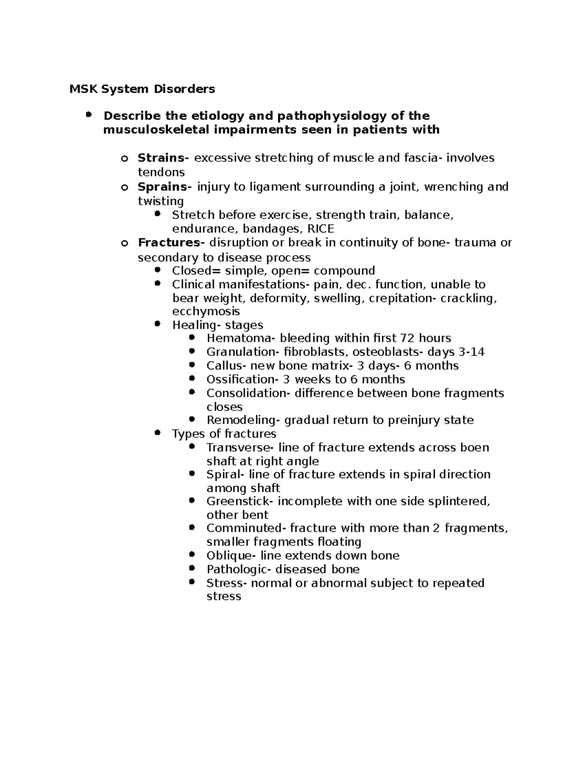 AC SG 4 - Study Guide used for Acute and Chronic I Test 4 - MSK System ...