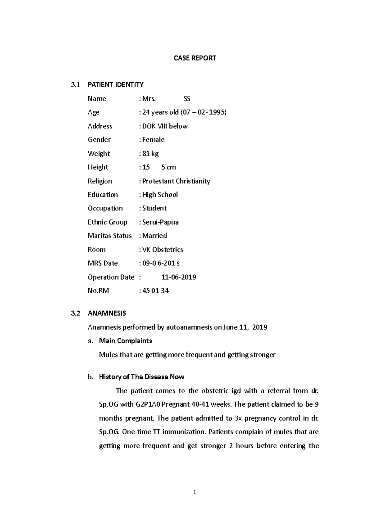 Pregnant woman anesthesia case report 2019 - CASE REPORT 3 PATIENT ...