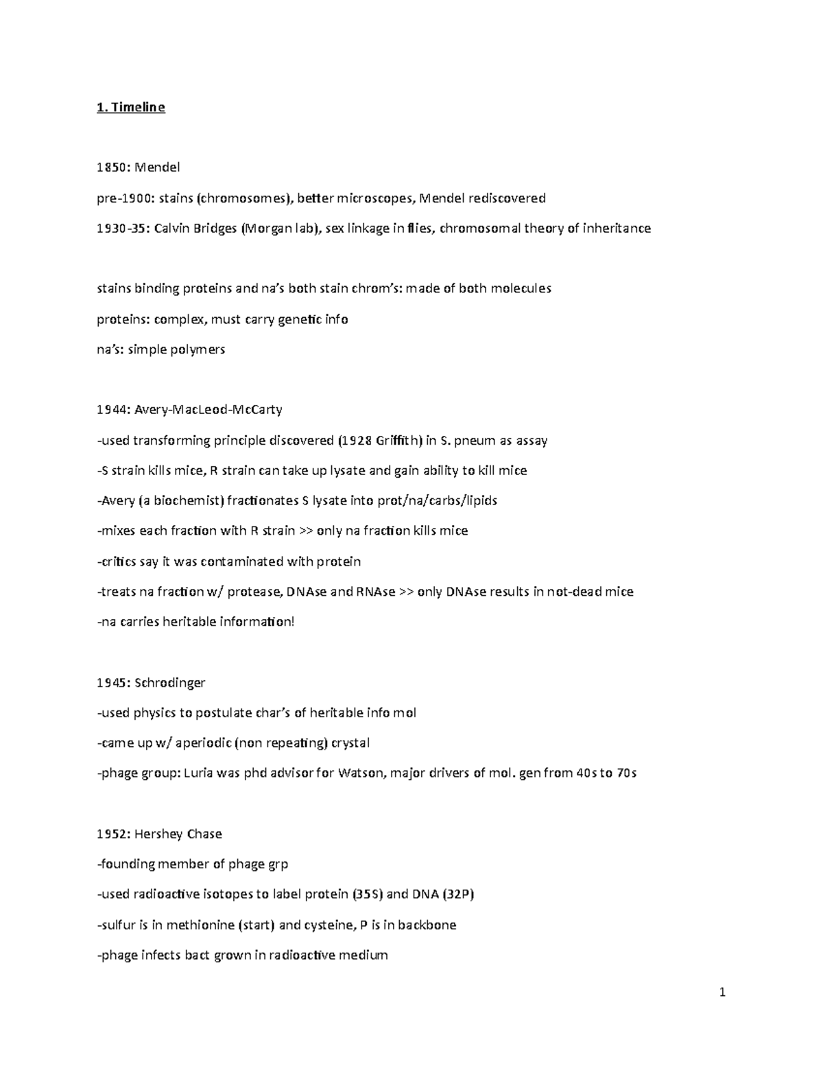 Lecture Notes molecular genetics - PCB6525 - USF - Studocu