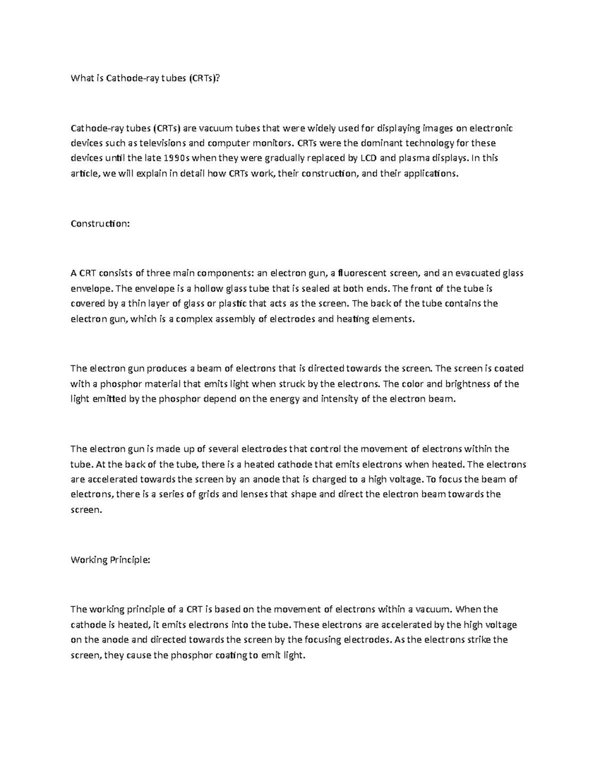 What is Cathode-ray tubes (CRTs)? - What is Cathode-ray tubes (CRTs ...