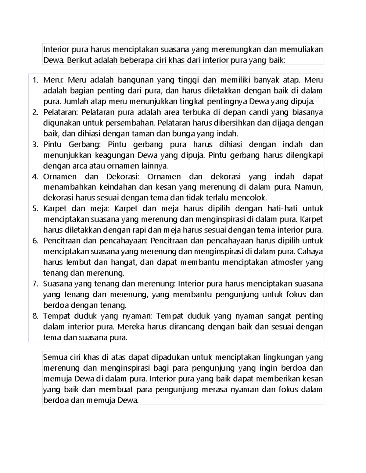 Interior Pura - Berikut adalah beberapa ciri khas dari interior pura ...