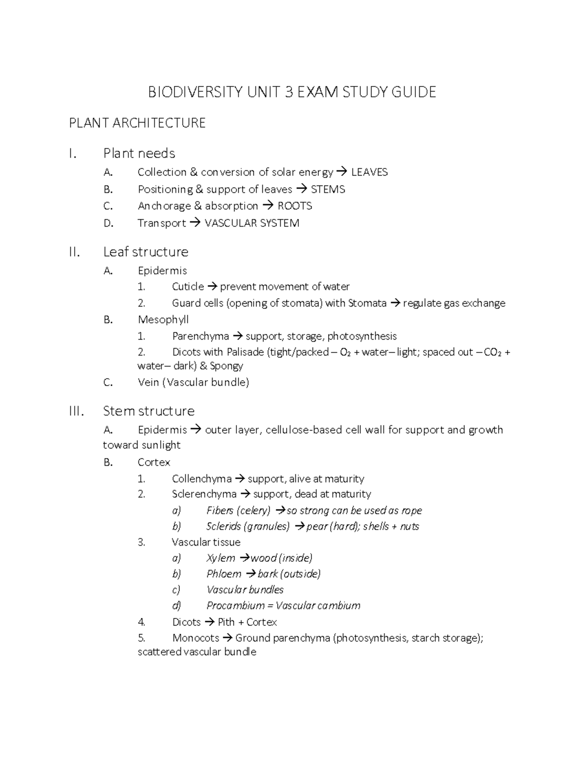 Biodiversity Unit 3 Exam Study Guide - BIODIVERSITY UNIT 3 EXAM STUDY ...