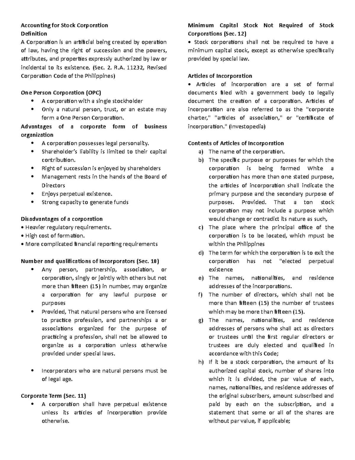 Accounting for Stock Corporation - Accounting for Stock Corporation ...