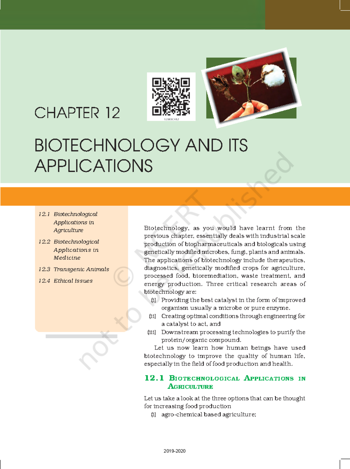 CBSE class 12 Ncert Book Biology Biotechnology AND ITS Applications ...