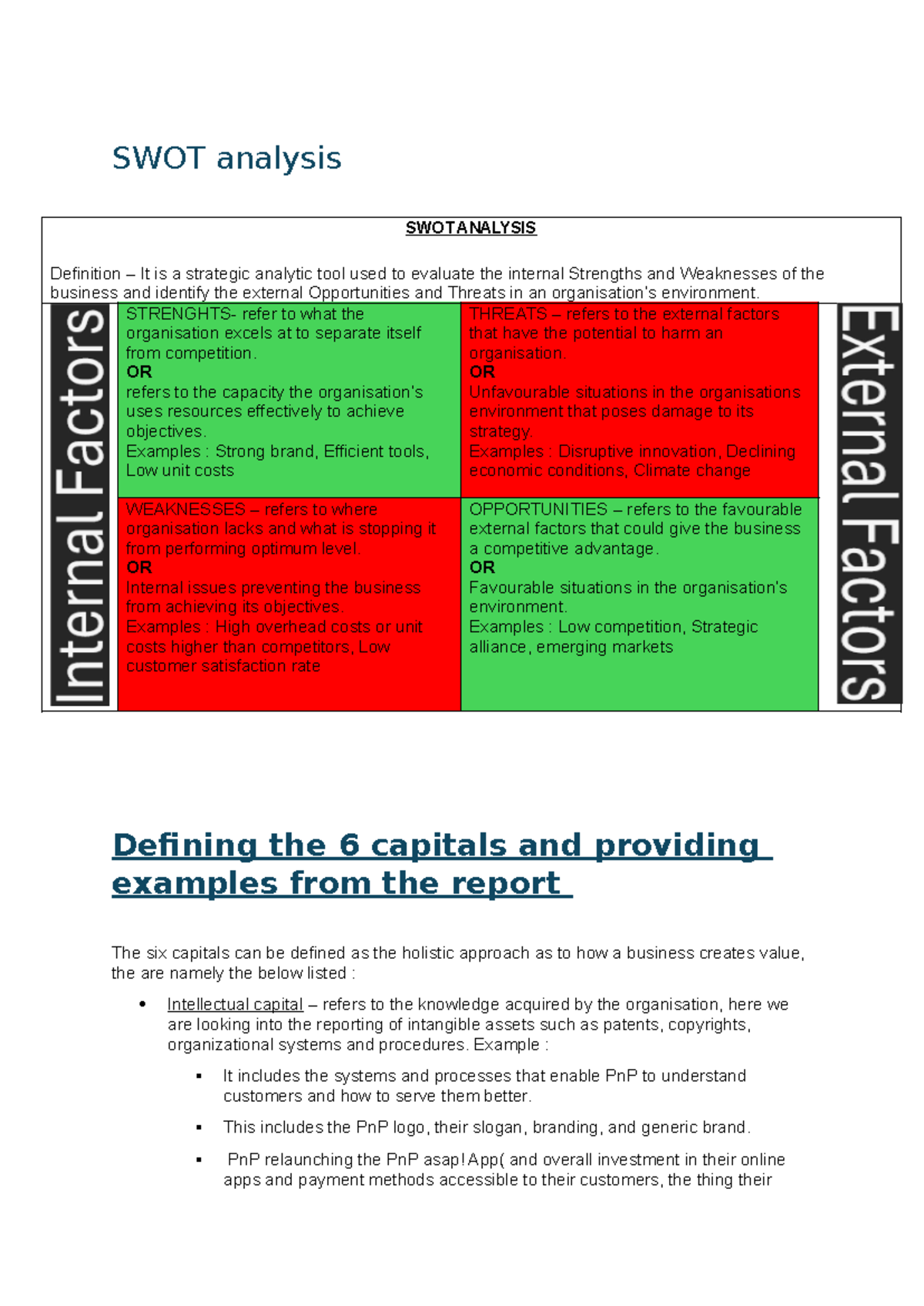 SWOT analysis - SWOT analysis SWOT ANALYSIS Definition – It is a ...