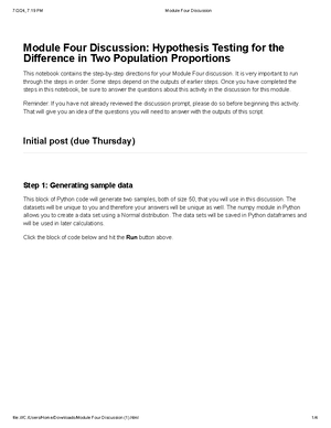 MAT 243 Module 4 Quiz - Question 1 3 3 points The null and alternative ...