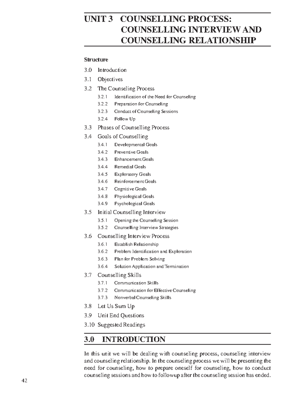 Module 2p2 - Introduction to Counselling UNIT 3 COUNSELLING PROCESS ...