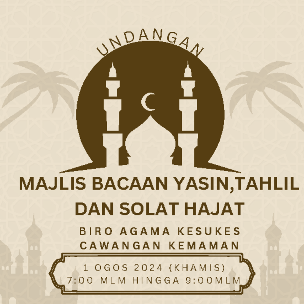 Jemputan program bacaan yasin - MAJLIS BACAAN YASIN,TAHLIL DAN SOLAT HAJAT B I R O A G A M A K E ...