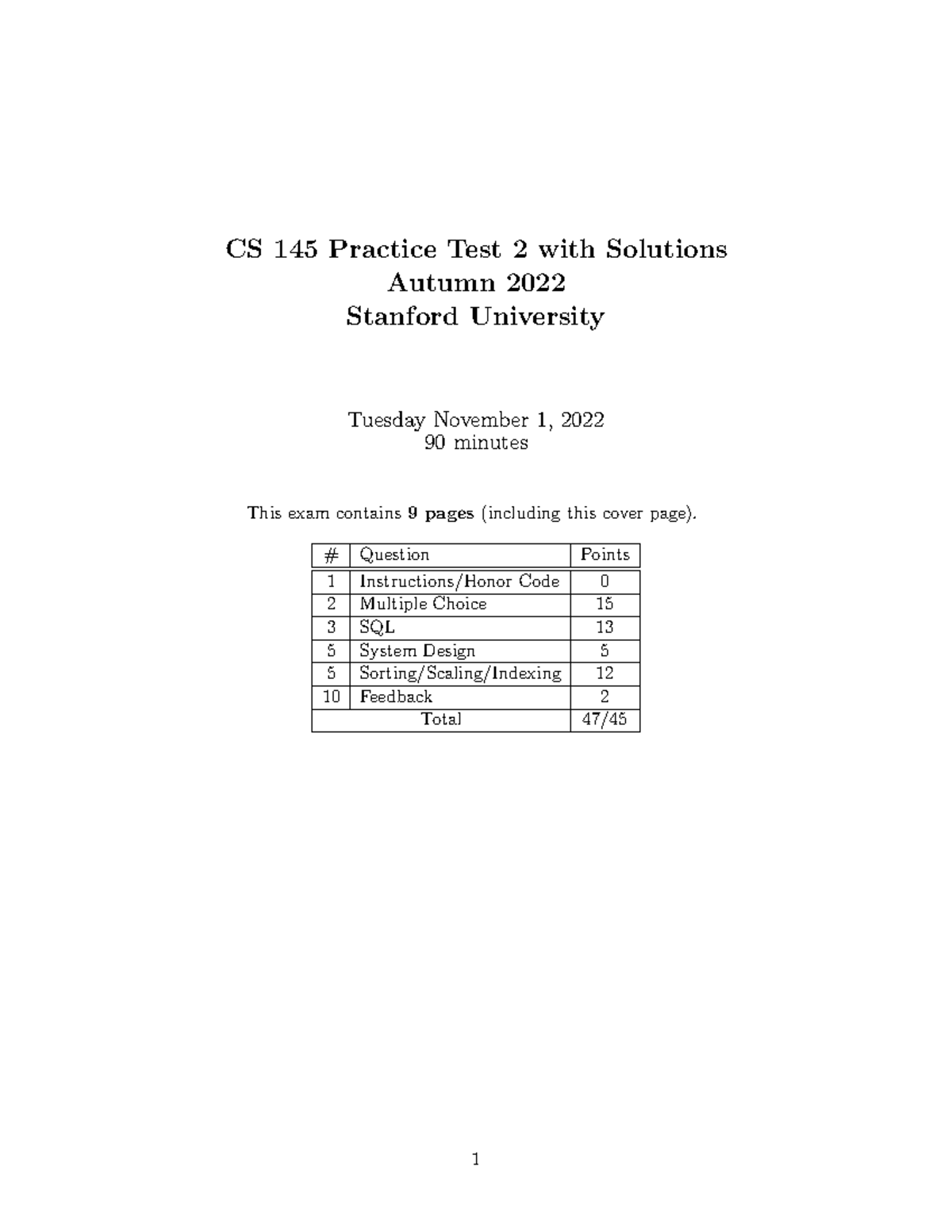 CS145 Fall 2022 Practice Test 2 (without solns) - CS 145 Practice Test ...