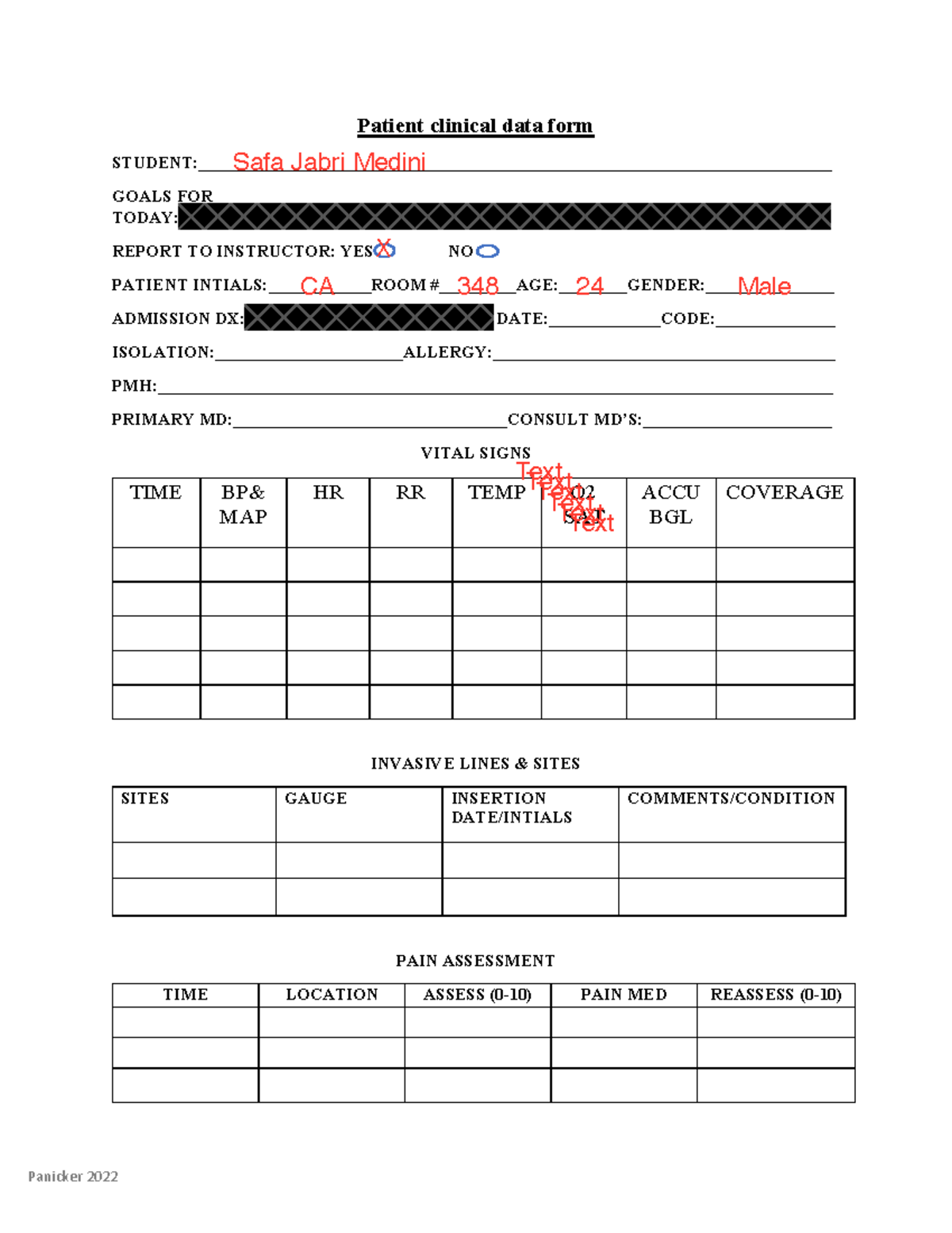 Daily patient clinical data form - Patient clinical data form - Studocu