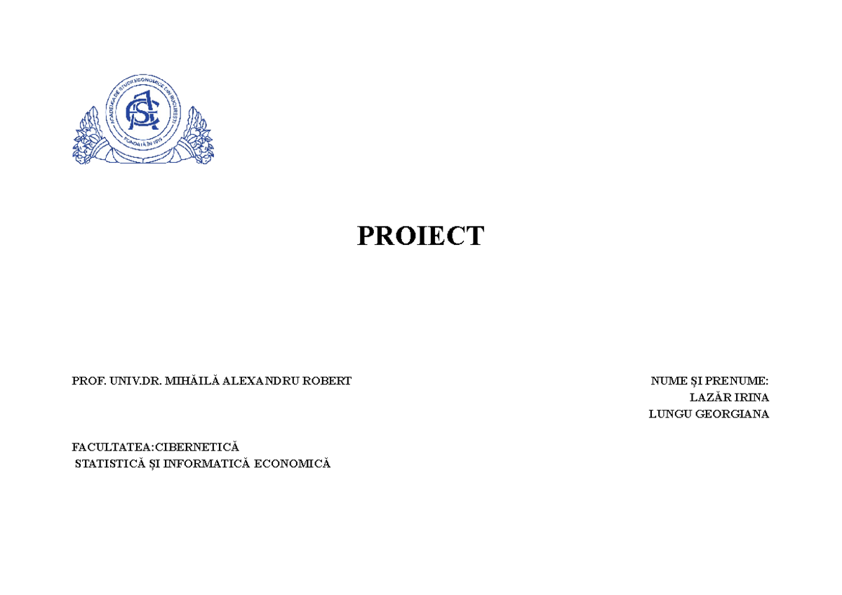 Proiect Didactic - PROIECT PROF. UNIV. MIHĂILĂ ALEXANDRU ROBERT NUME ȘI ...