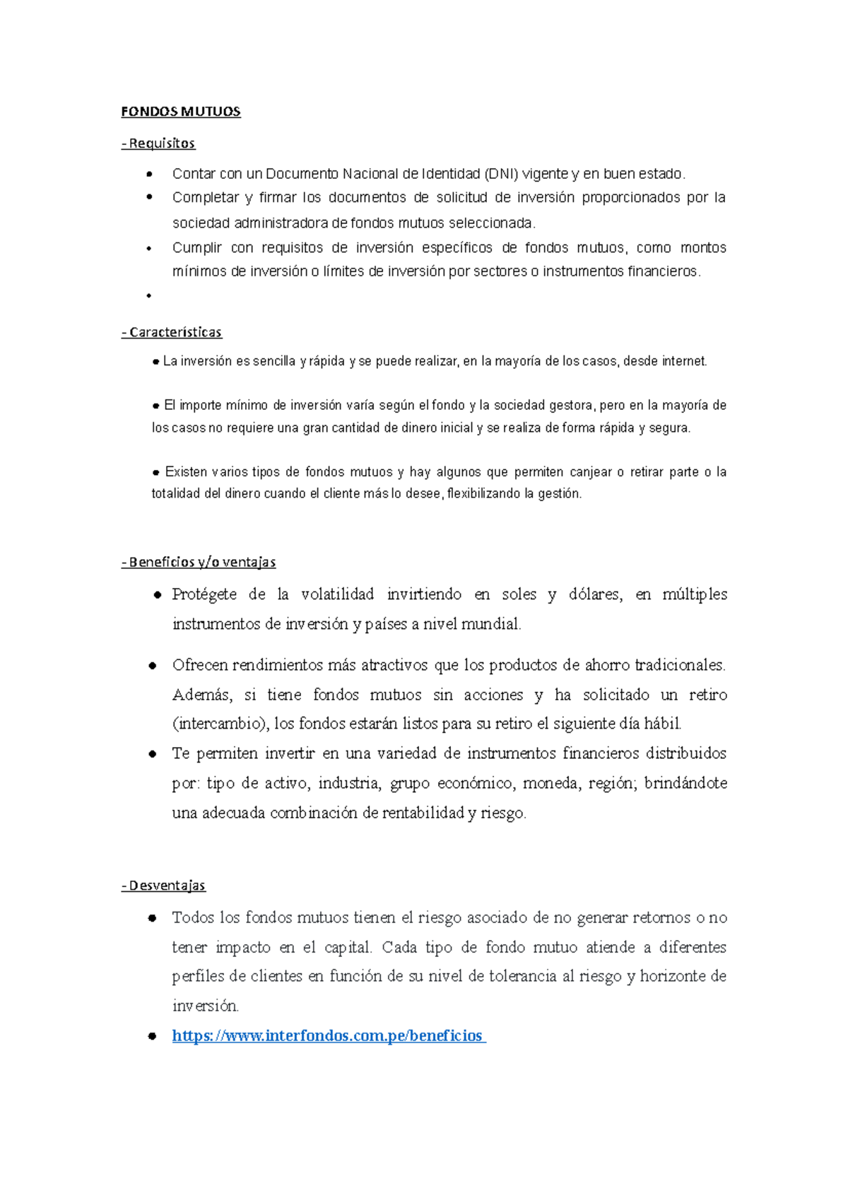 Fondos Mutuos vbbbb - FONDOS MUTUOS - Requisitos Contar con un ...