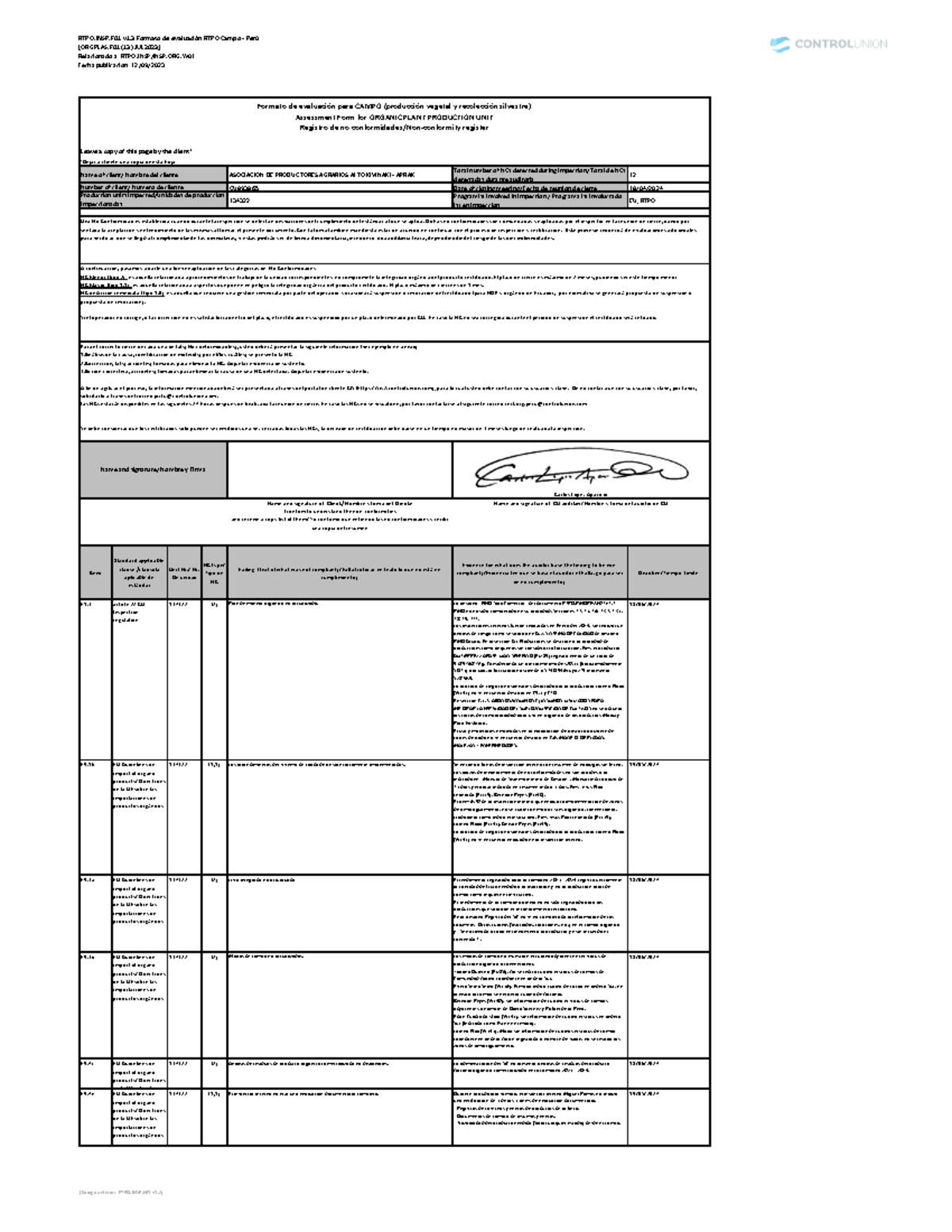 Resumen EU RTPO F01 Aprak - RTPO.INSP v1 Formato de evaluación RTPO ...