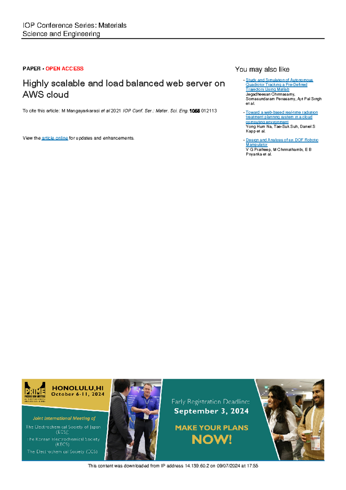 Load balacing web server research paper - IOP Conference Series: Materials Science and ...