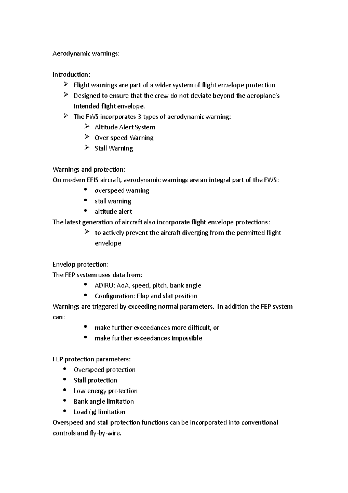 Aerodynamic warnings - Notes for the subject - Aerodynamic warnings ...