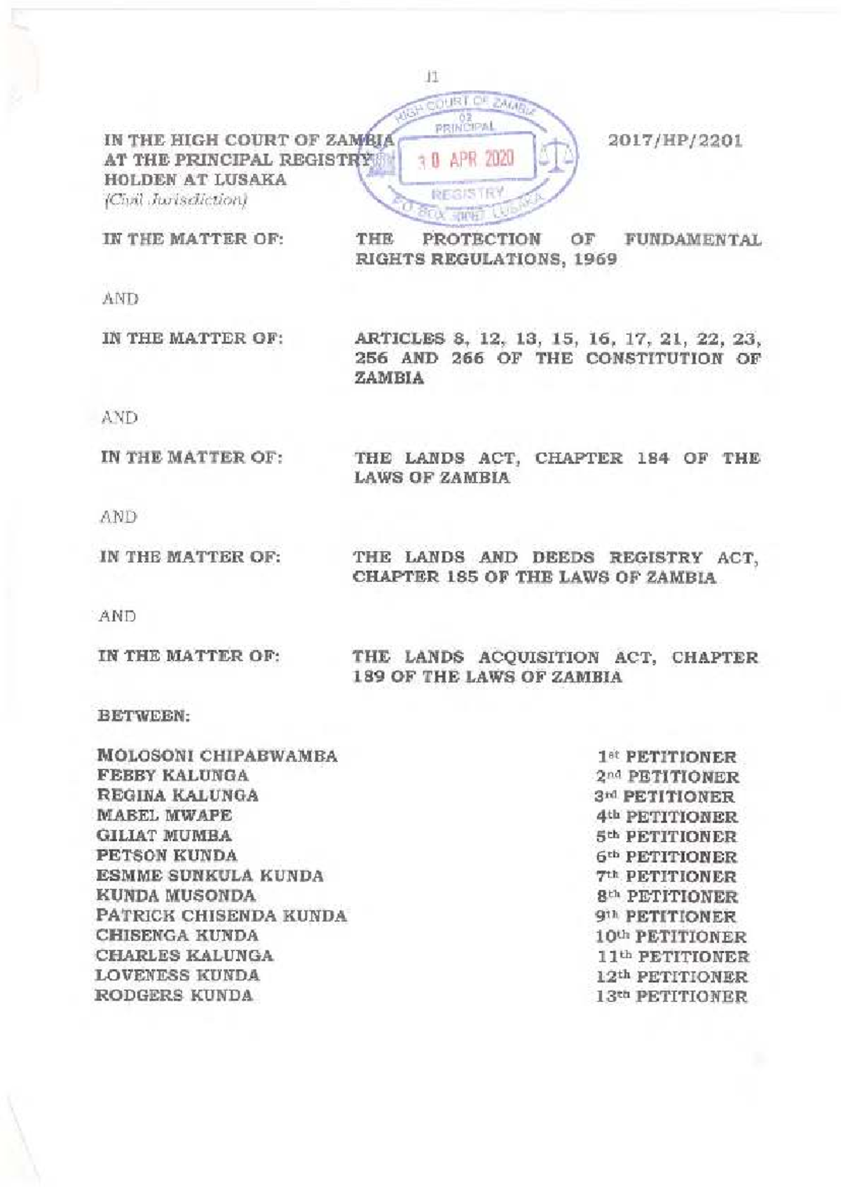 Customary land tenure case new 2020 - Law - Studocu