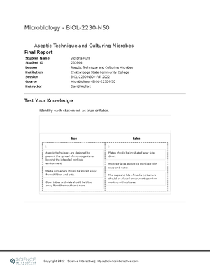 HOL Lab 1 - HOL UNE Microbio 1020L Lab #1 - HOL Lab 1: Microscopy for ...