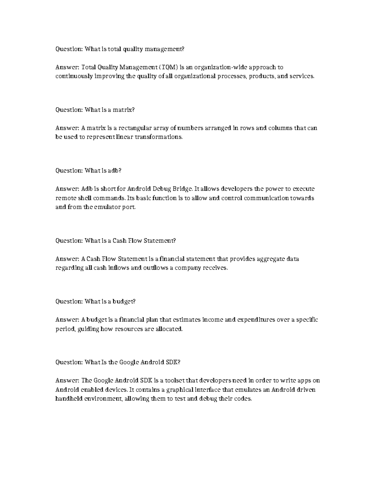 Wrap's formulise myelasthenia - Question: What is total quality ...