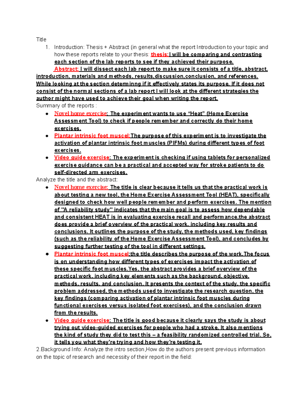Outline page report - we were suppose to write a memo so our peer would ...