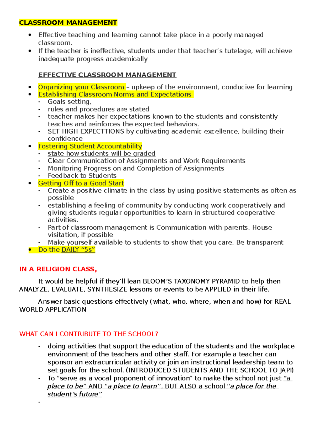 Classroom Management - CLASSROOM MANAGEMENT Effective teaching and ...