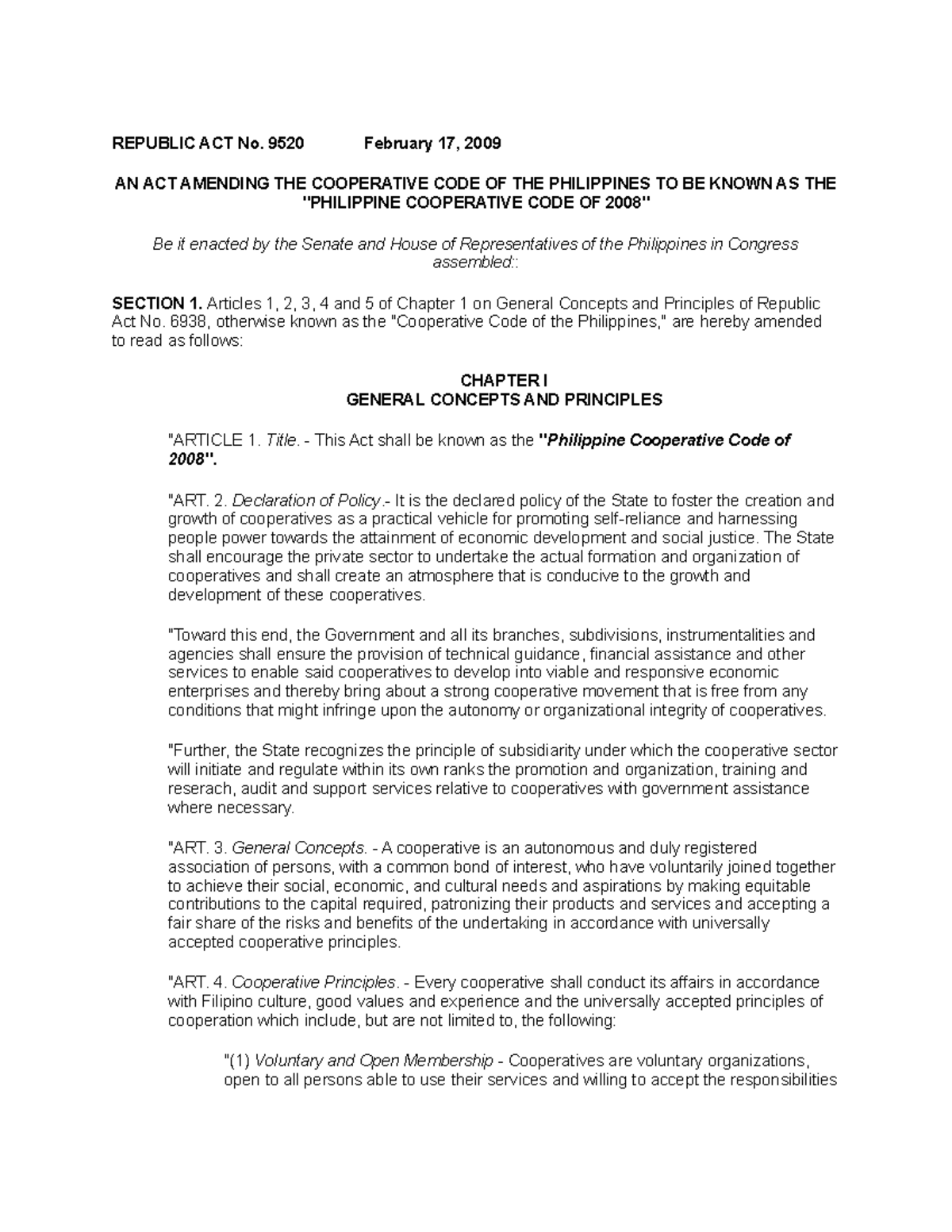 Corporation-code-full - REPUBLIC ACT No. 9520 February 17, 2009 AN ACT ...