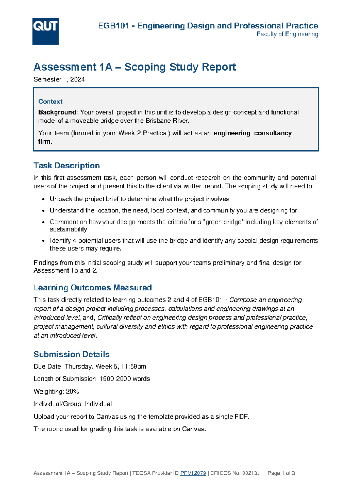 EGB101 S1 2024 Assessment 1a - Scoping Study Report-5 - EGB101 ...