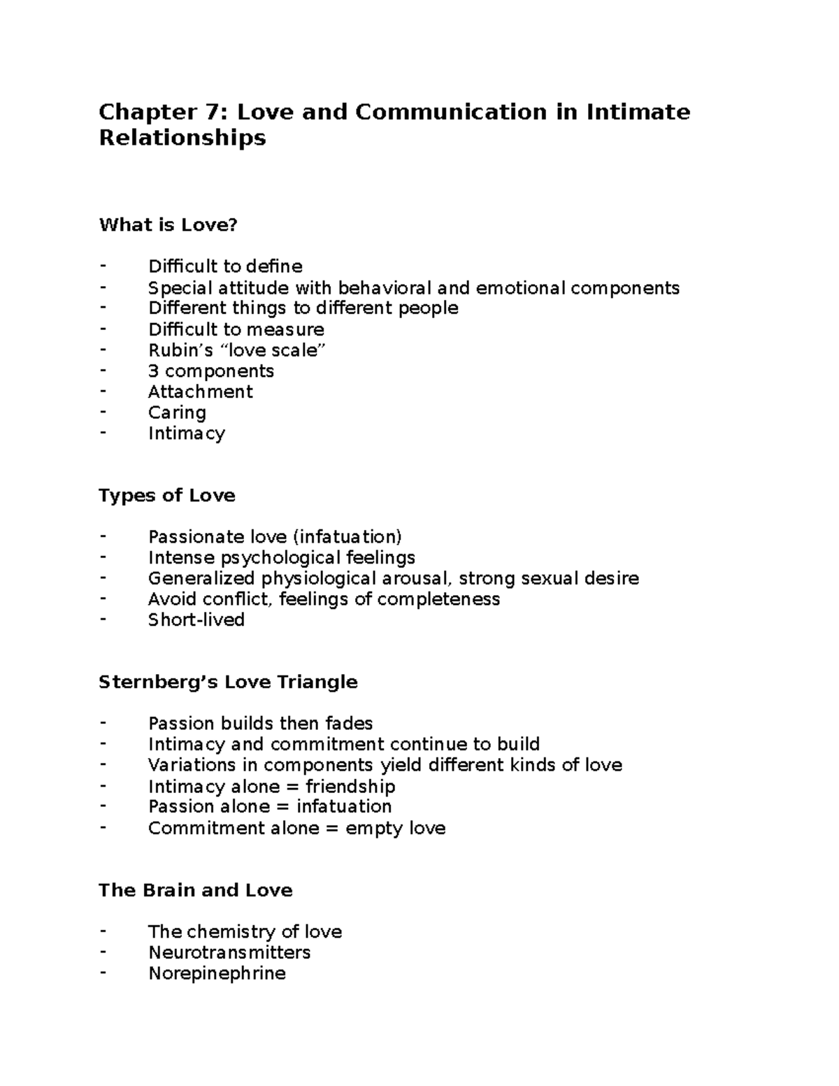 PYCL 0582 - Ch. 7-12 - Instructor: Dr. Aimee Zadak - Chapter 7: Love ...