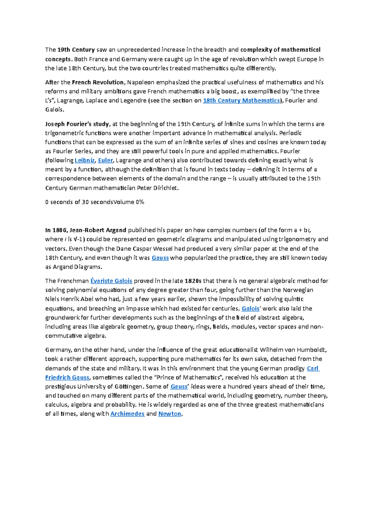 19TH Century Mathematics - The 19th Century saw an unprecedented ...