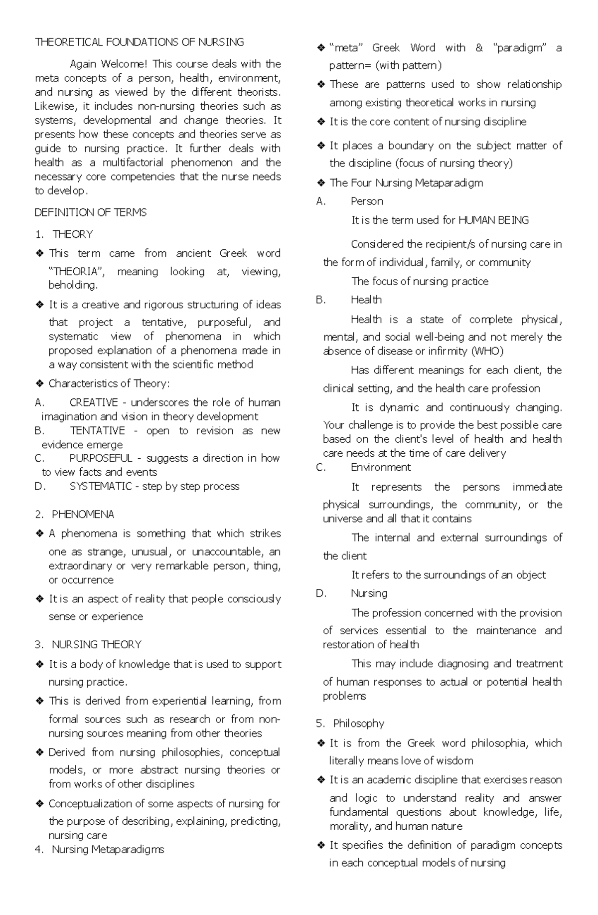 TFN Trans BY CJ - lecture notes in theoretical foundations of nursing ...
