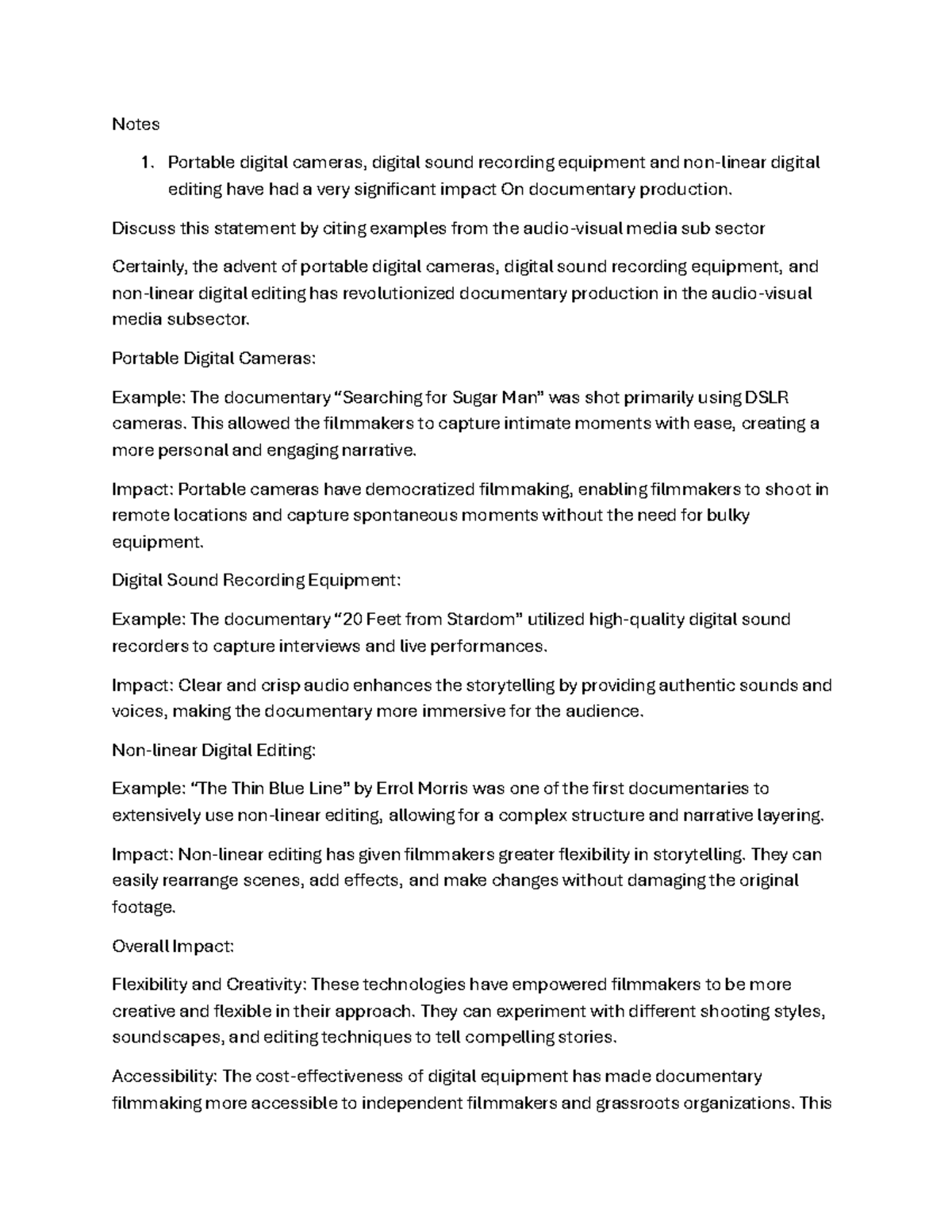 @jmc413 notes - Good work - Notes 1. Portable digital cameras, digital ...