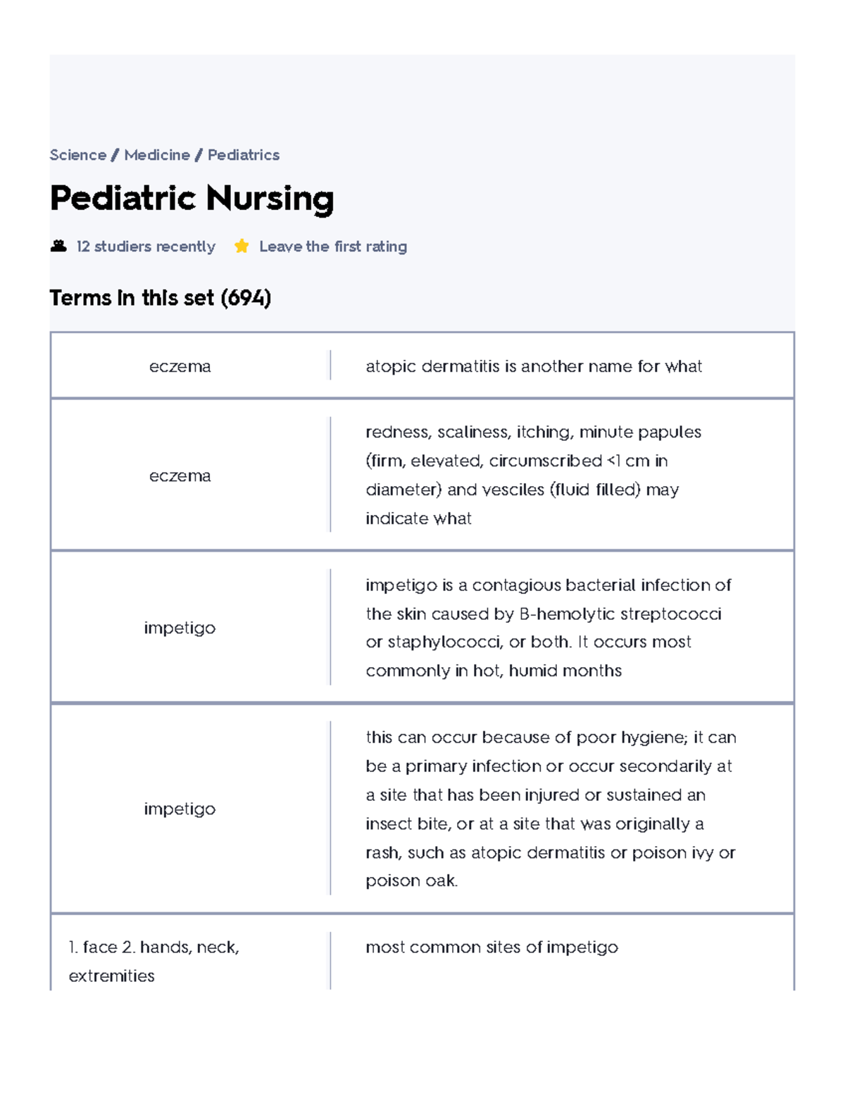 Pediatric Nursing Flashcards Quizlet 2 - Pediatric Nursing 12 studiers ...