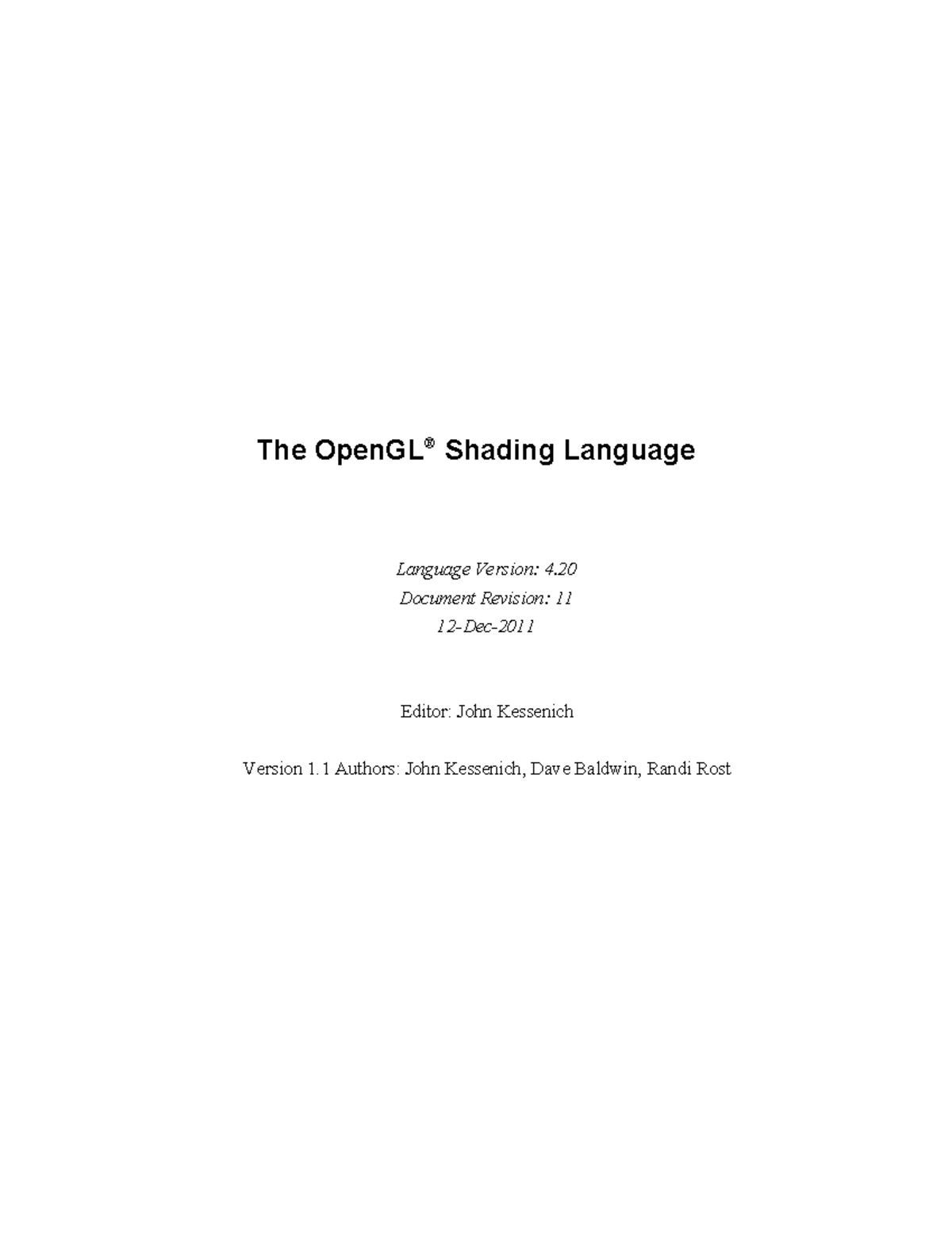 GLSLang Spec - Archivistica Gestion - The OpenGL ® Shading Language Language Version: 4 ...