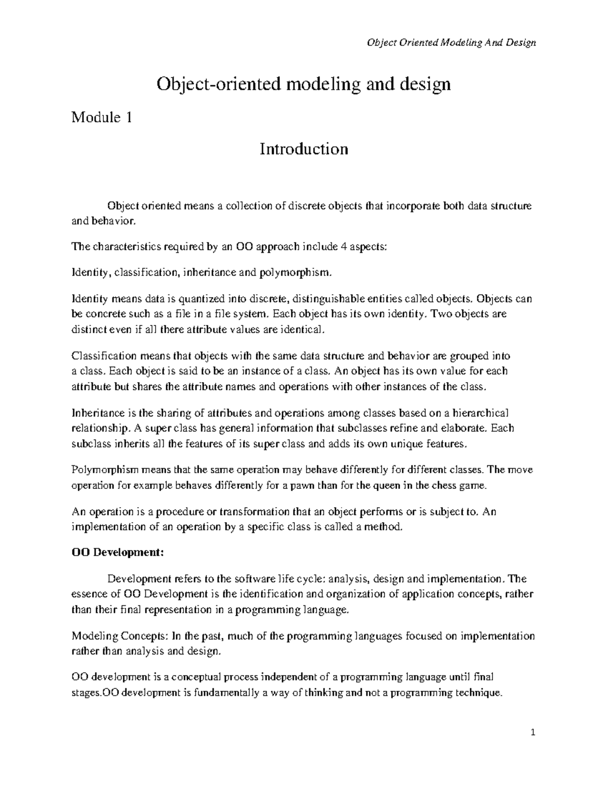 Object Oriented-Material-FULL-1 - Object-oriented modeling and design ...