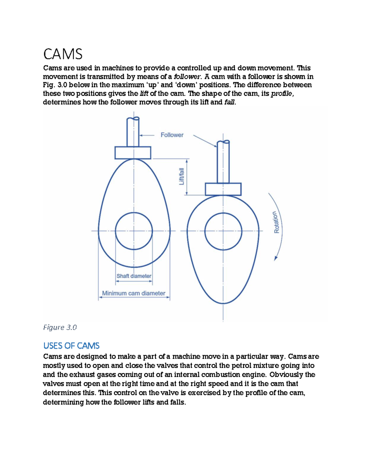 Transmission of Motion by use of CAMS - CAMS Cams are used in machines ...