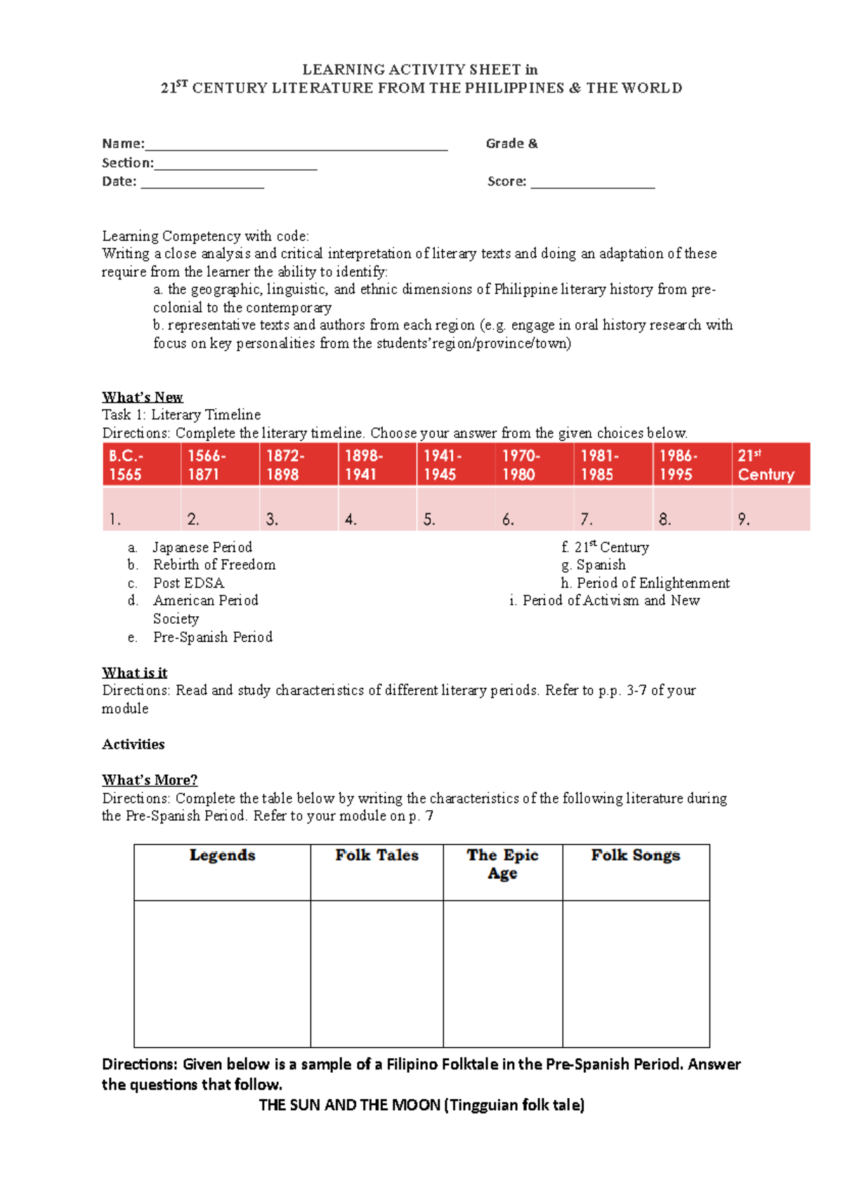 Dep Ed Learning Activity Sheets 1 Copy - LEARNING ACTIVITY SHEET in 21 ...