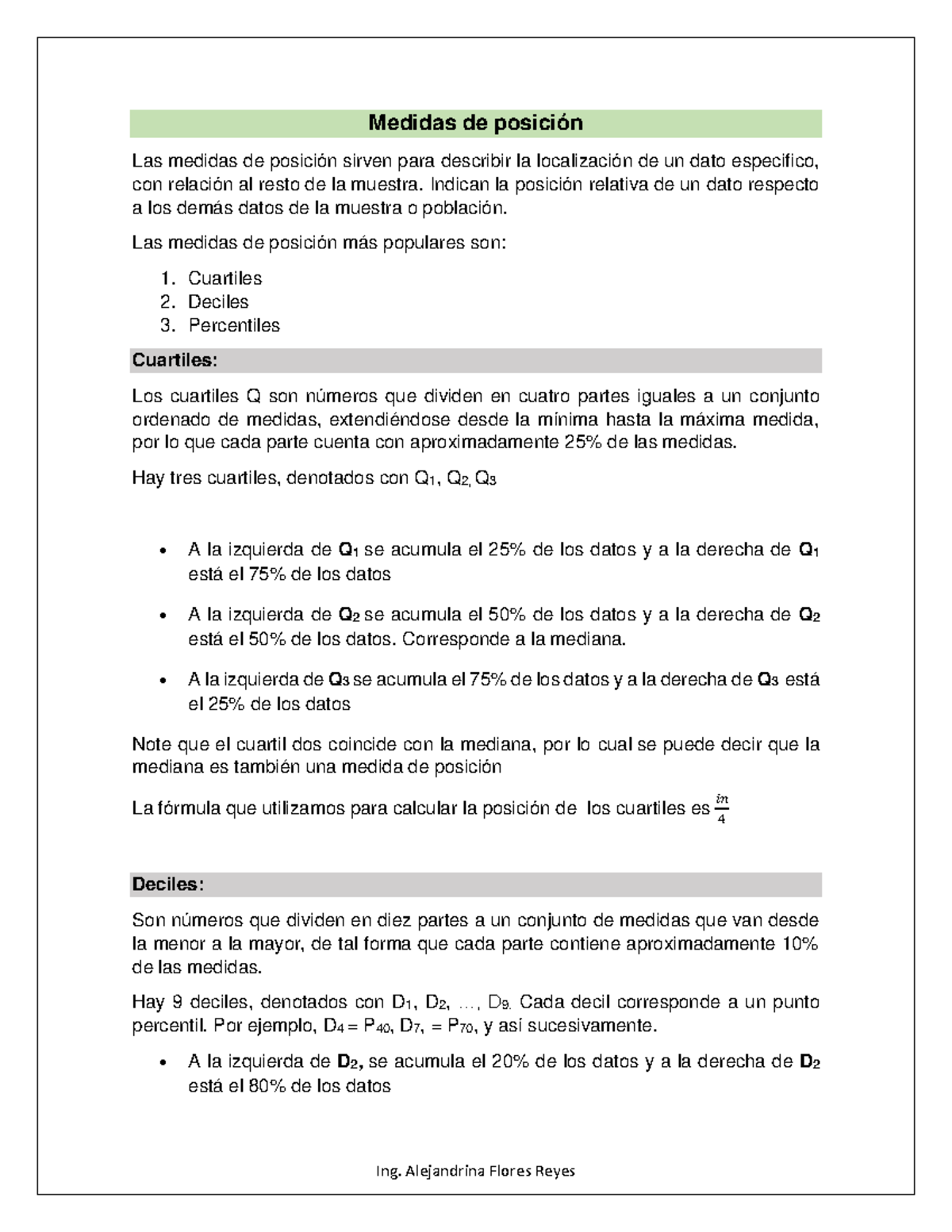 Medidas de posición (1) (1) (1) (2) - Medidas de posición Las medidas ...